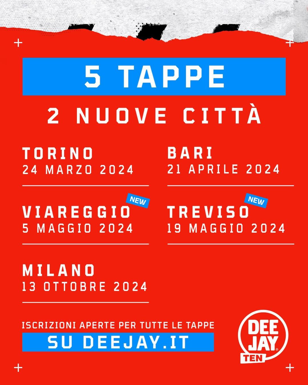 "We love run like a Deejay": le 5 tappe del 2024 della Deejay Ten