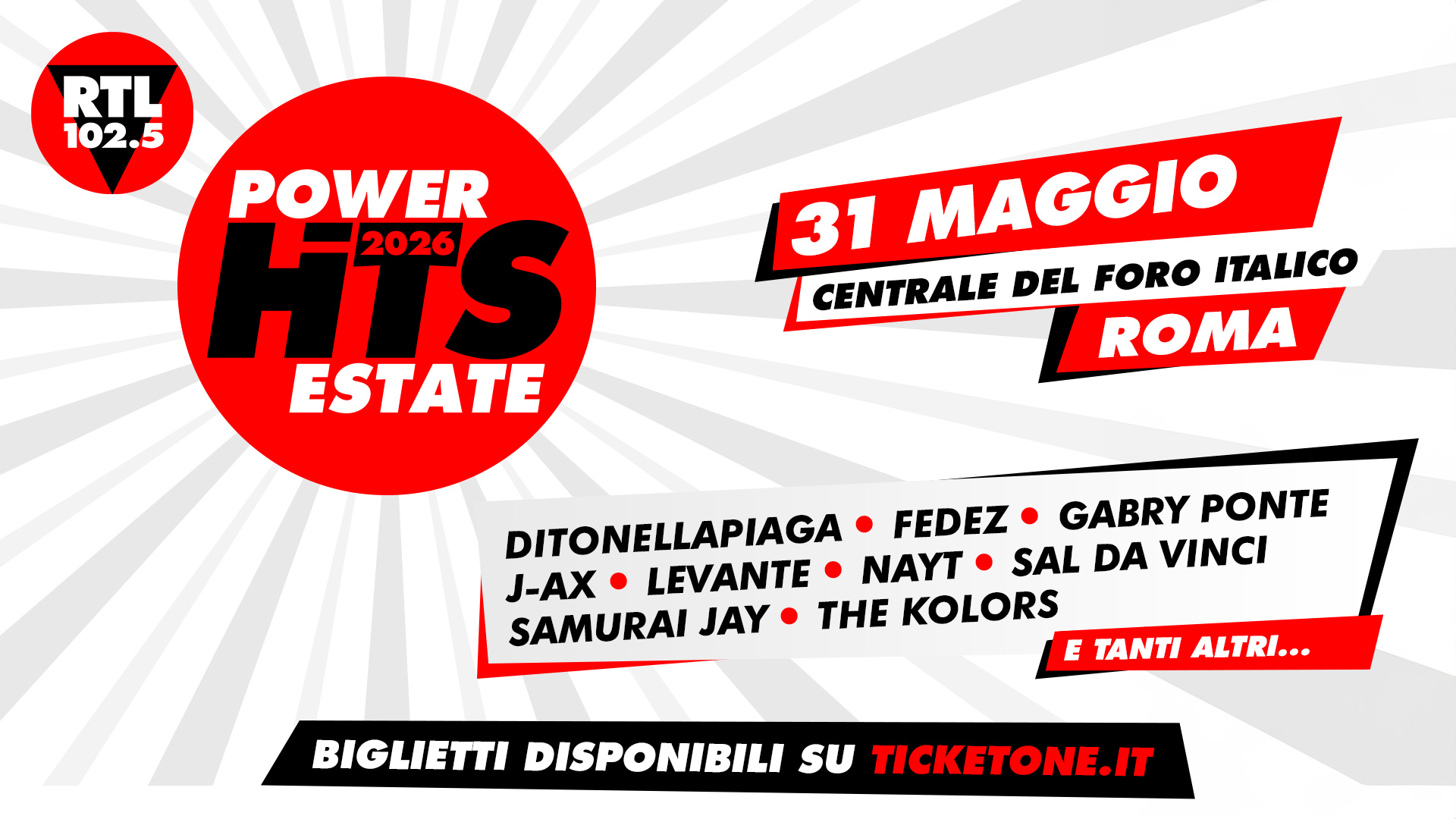 RTL 102.5 Power Hits Estate 2026, a Roma il primo grande evento che ...